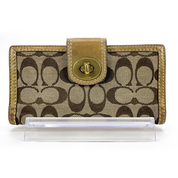 Coach | Bags | Coach Vintage Signature Cc Turn Lock Wallet Wsnap Back ...